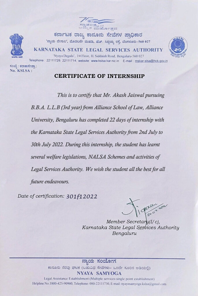 Stand Out With A Customizable Karnataka State Legal Services Internship ...