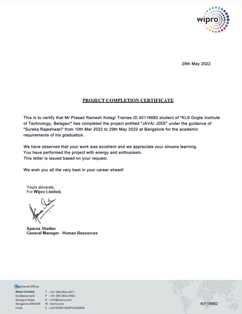 Stand Out With A Customizable Wipro Internship Certificate PSD Template