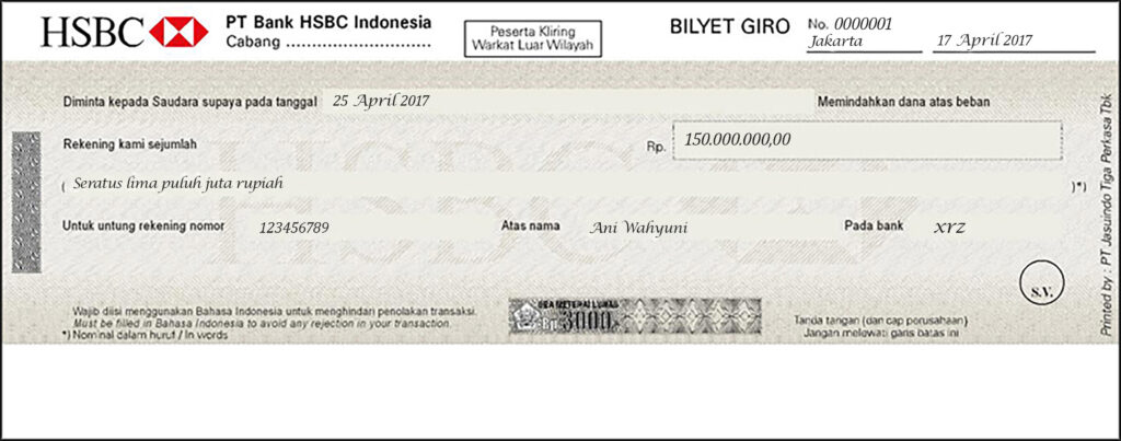 Fillable HSBC Bank Blank Check Template