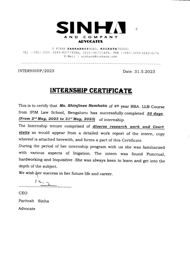 Stand Out With A Customizable Sinha And Company Internship Certificate ...