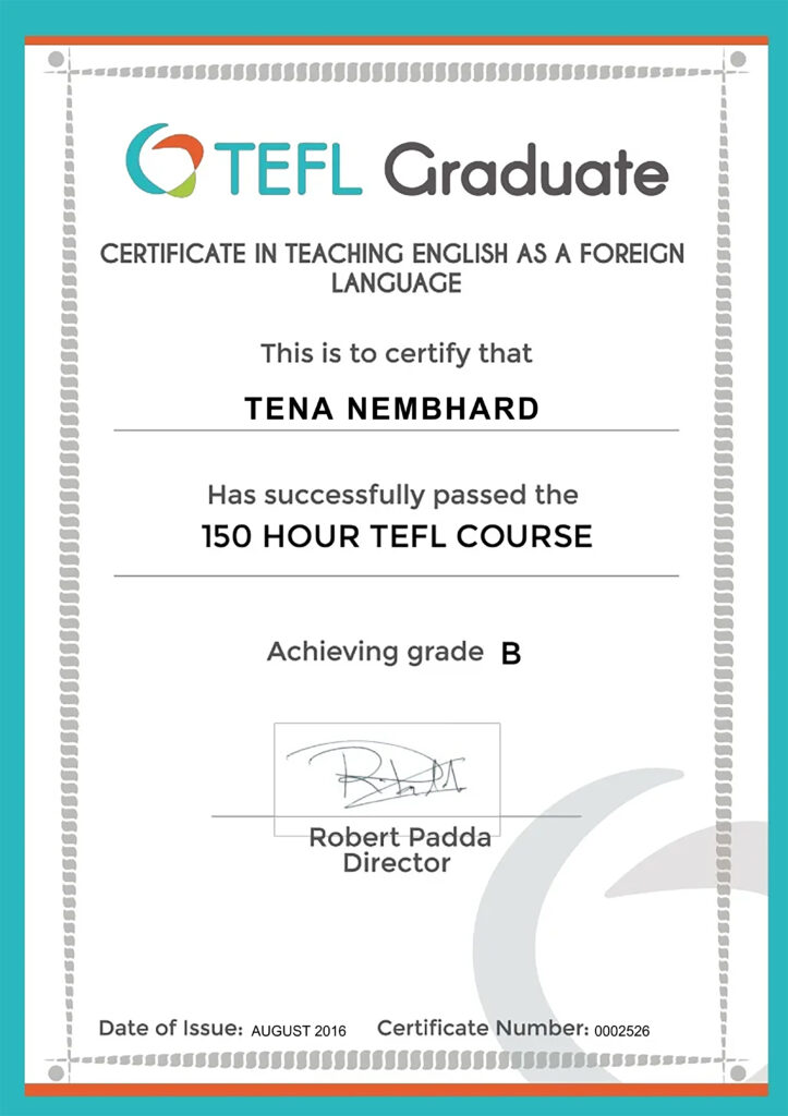 TEFL Graduate Certificate PSD Template