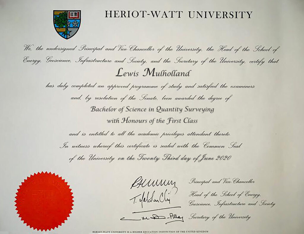 Fake Certificate From Heriot-Watt University Template