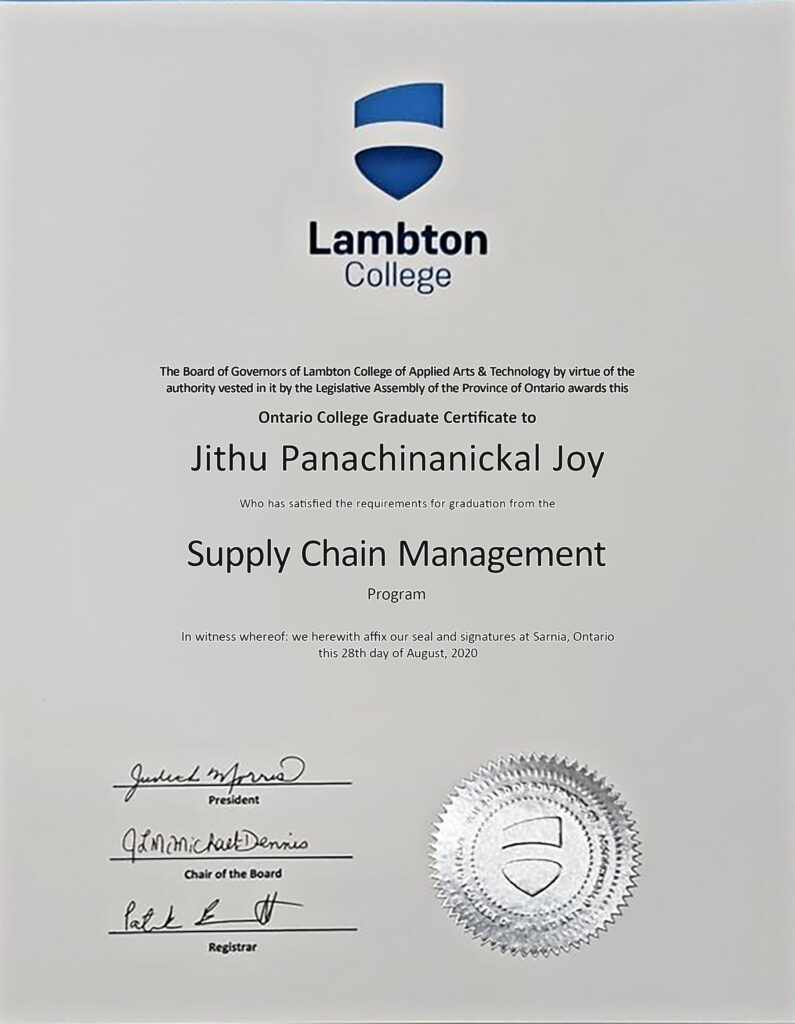 Fake Certificate From Lambton College Template