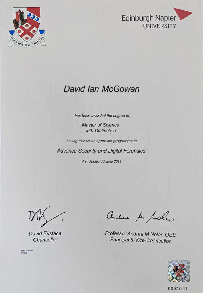 Fake Certificate From Napier University Template