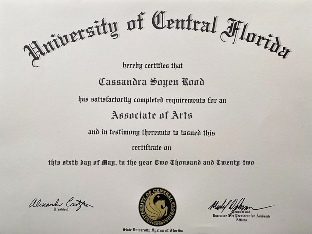 Fake Certificate From University Of Central Florida Template