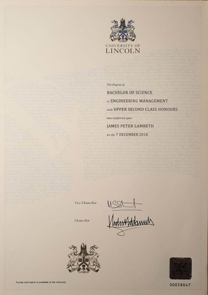 Fake Certificate From University Of Lincoln Template