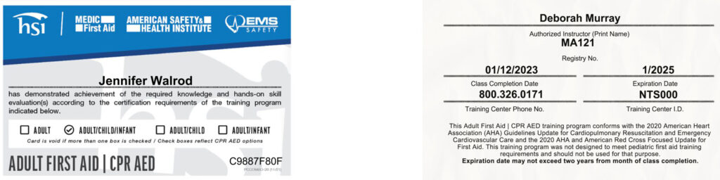 Fake Printable First Aid From HSi American Safety & Health Institute ...